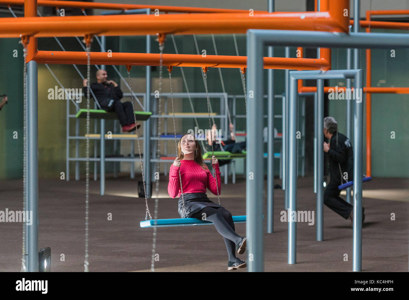 London, UK. 2nd Oct, 2017. Visitors enjoy the swings - The 2017 Hyundai ...