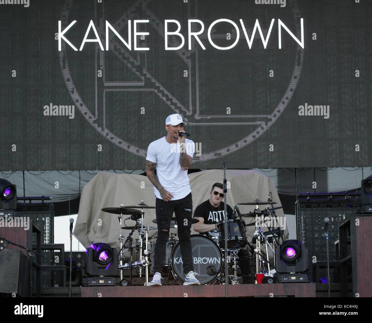 Kane Brown on stage for Route 91 Harvest Concert Festival - SUN 2, Las ...
