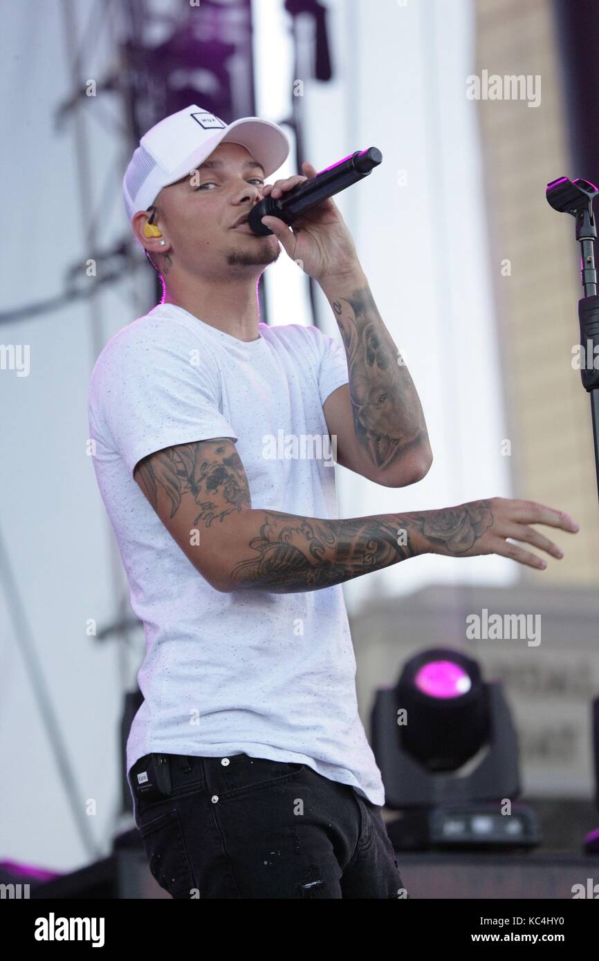 Kane Brown on stage for Route 91 Harvest Concert Festival - SUN 2, Las ...
