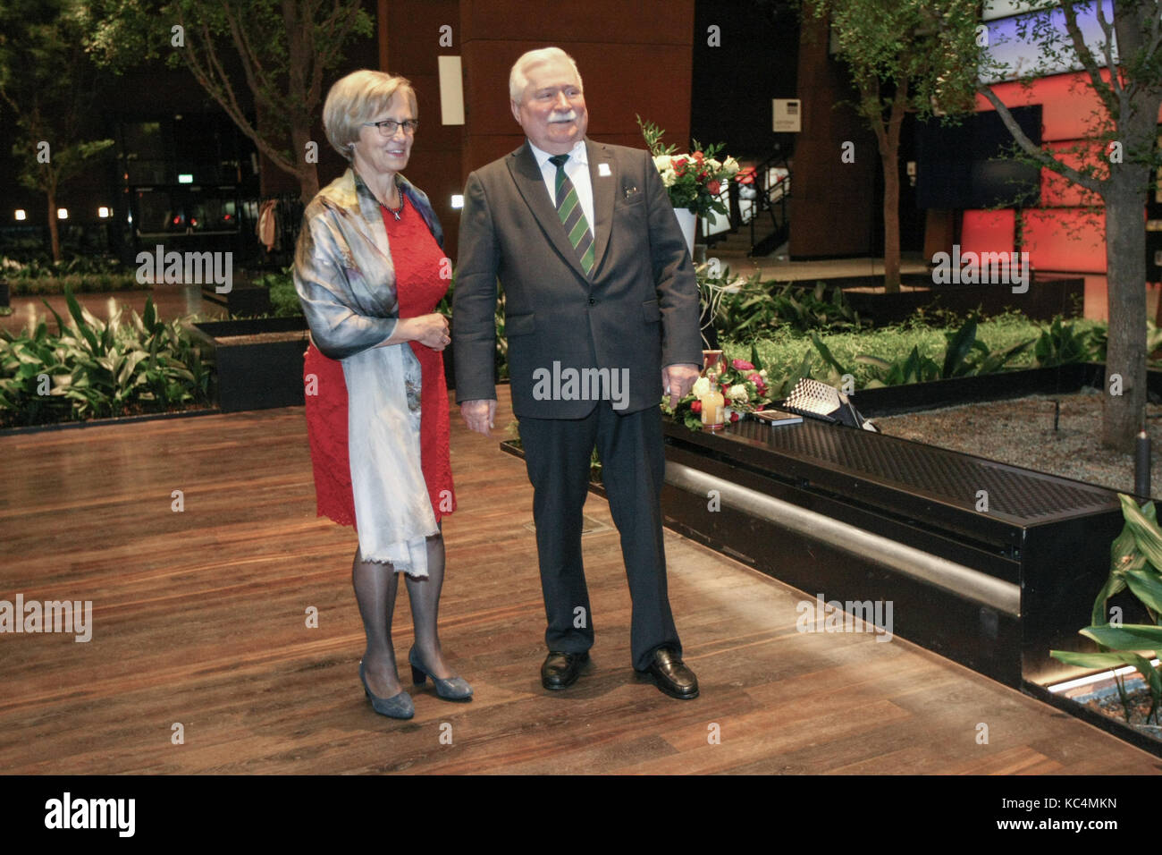 Gdansk, Poland. 02nd Oct, 2017. Lech Walesa with wife Danuta Walesa are ...