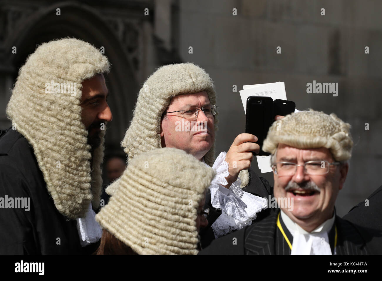 London, UK. 02nd Oct, 2017. A Judge takes a selfie whilst looking ...