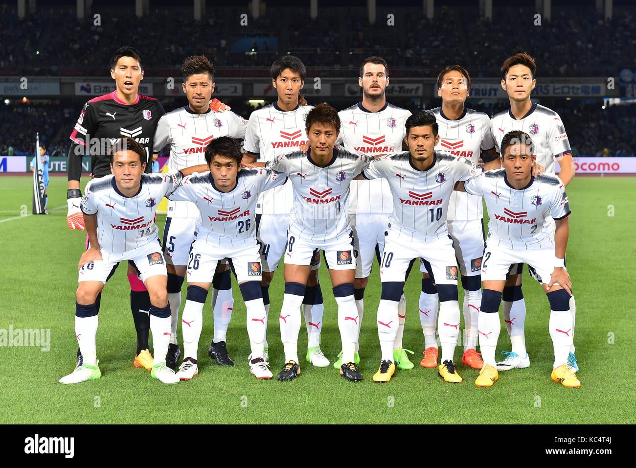 Kanagawa, Japan. 30th Sep, 2017. Cerezo Osaka team group line-up ...