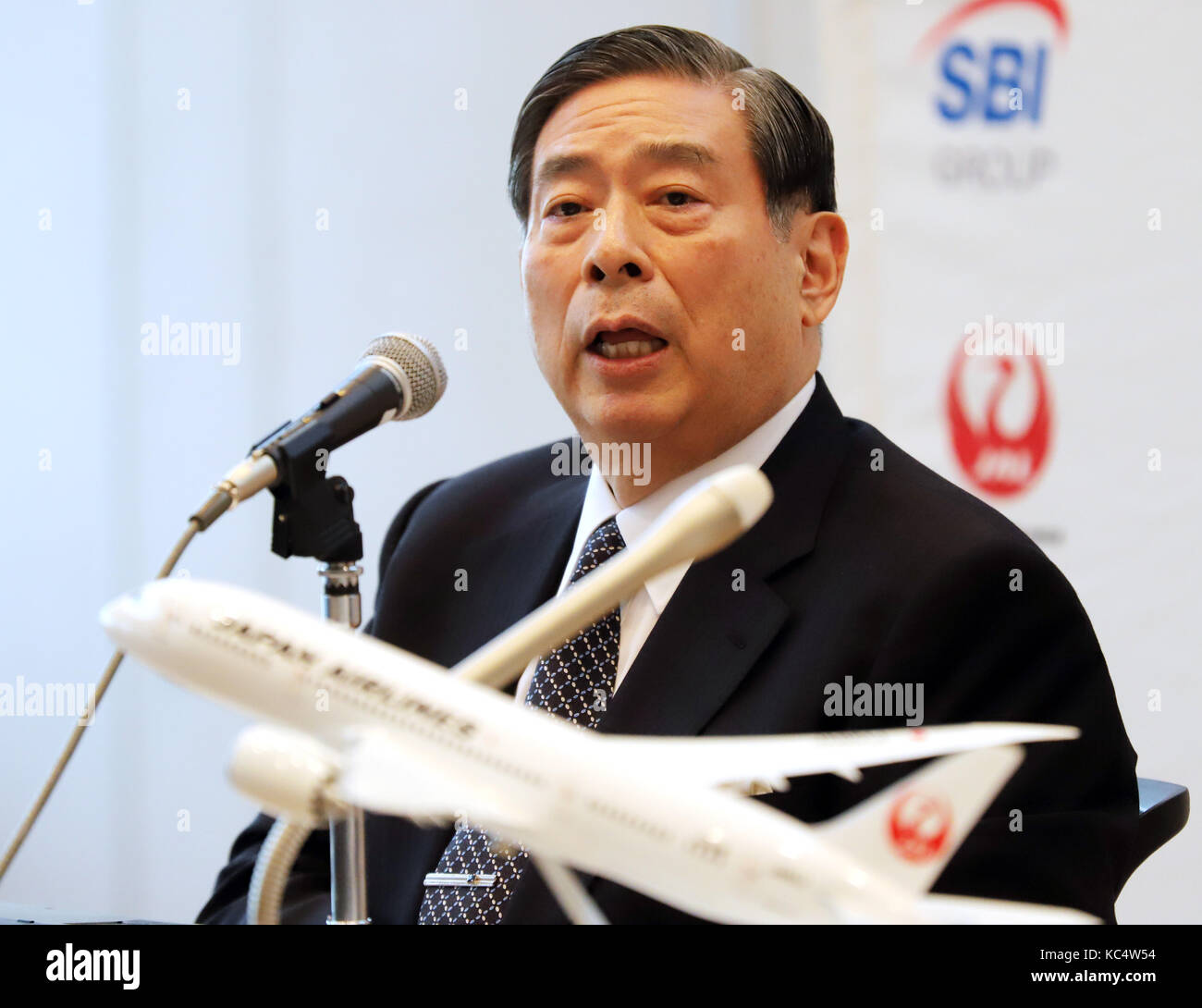 Tokyo, Japan. 3rd Oct, 2017. SBI Holdings president Yoshitaka Kitao ...