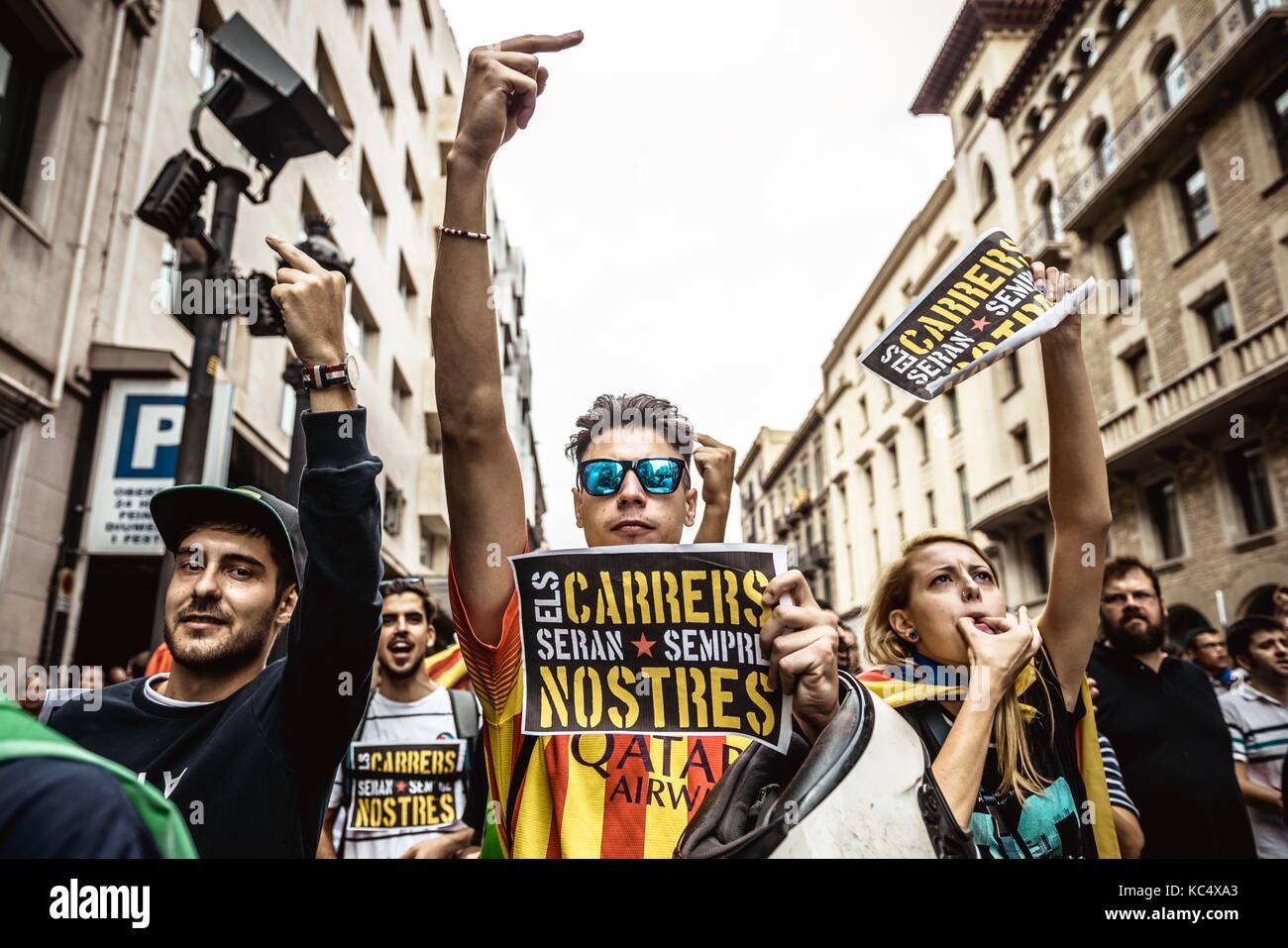 October 03rd, 2017. Barcelona, Spain: Thousands of Catalan pro ...