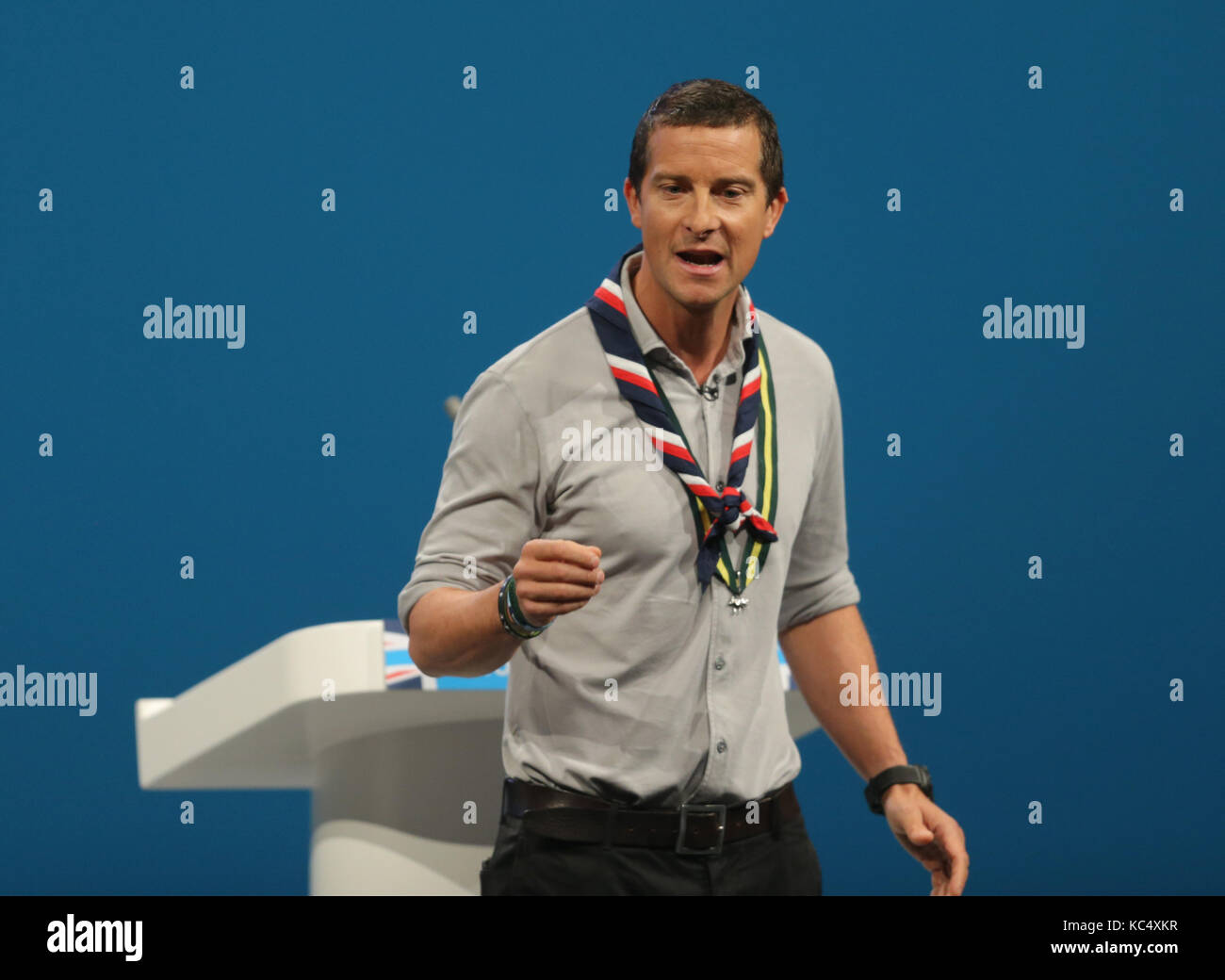 Manchester, UK. 3rd October, 2017. Bear Grylls British Adventurer And Tv Presenter Conservative ...
