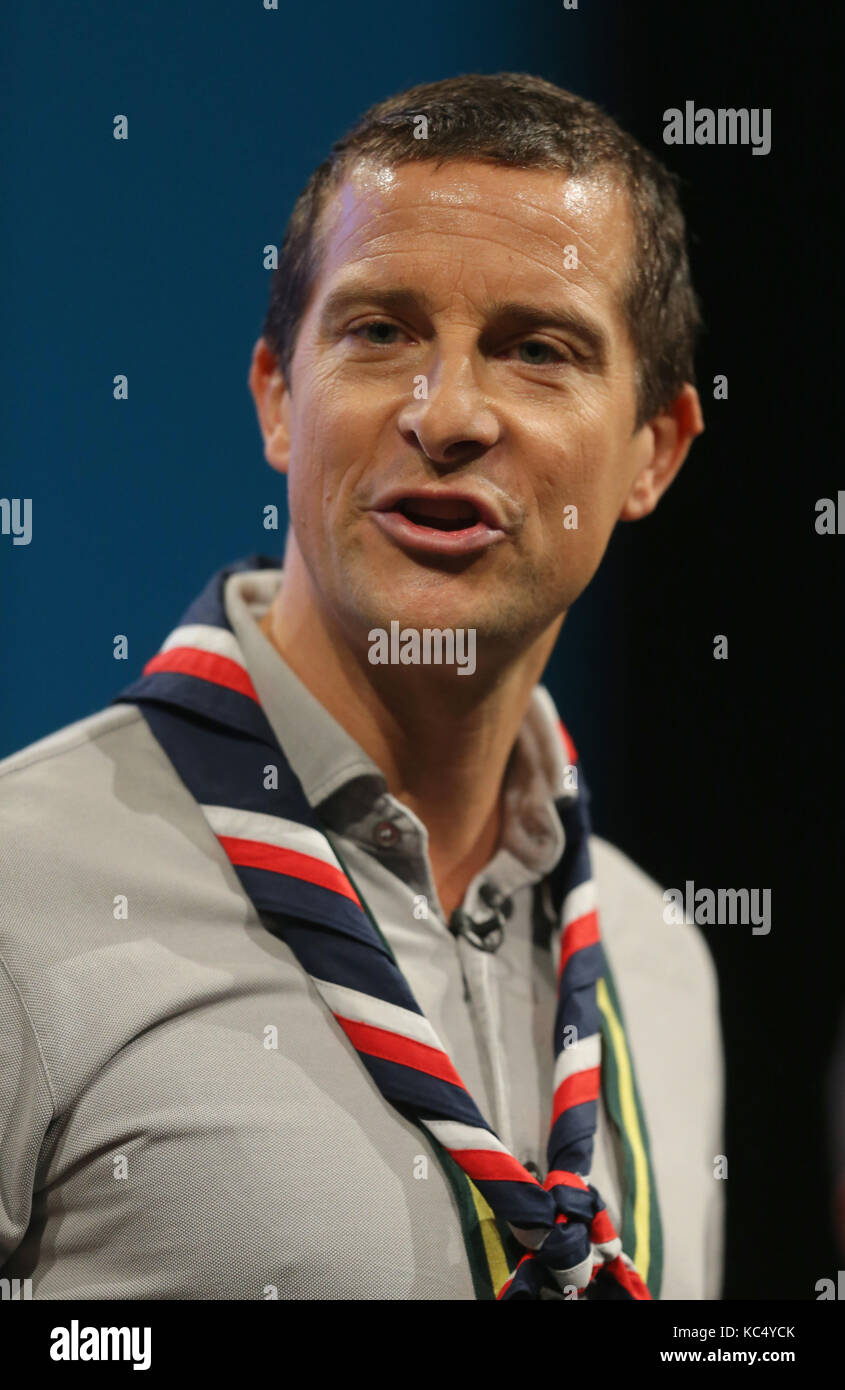 Manchester, UK. 3rd October, 2017. Bear Grylls British Adventurer And Tv Presenter Conservative ...