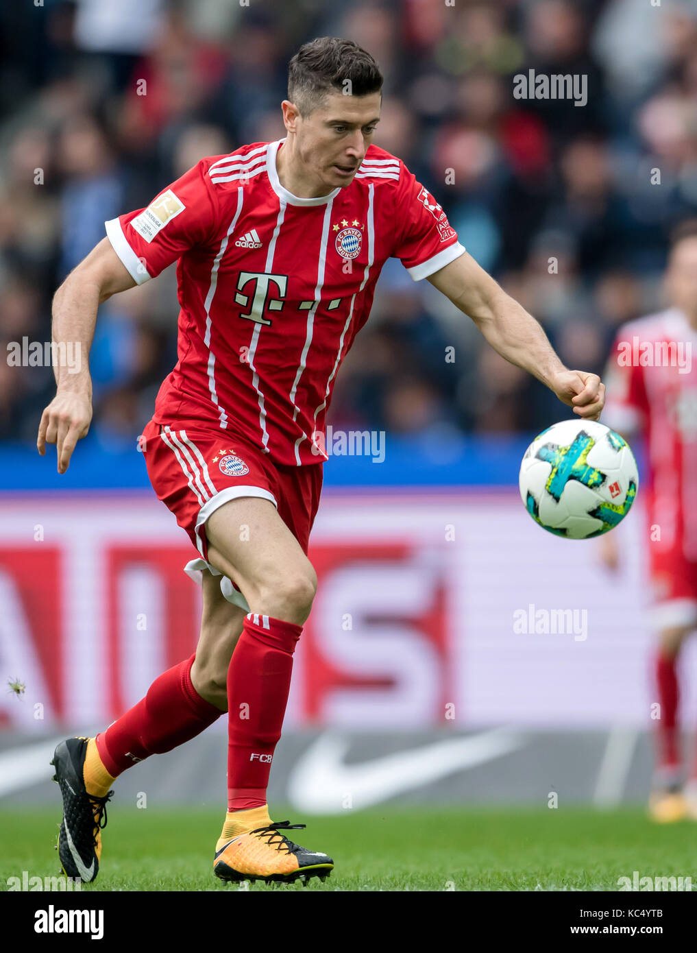 Munich's Robert Lewandowski in action during the German Bundesliga ...