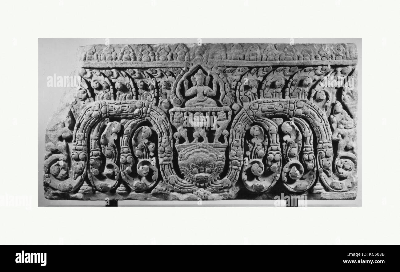 Carved Lintel with Three-Headed Buddha, 12th century Stock Photo - Alamy
