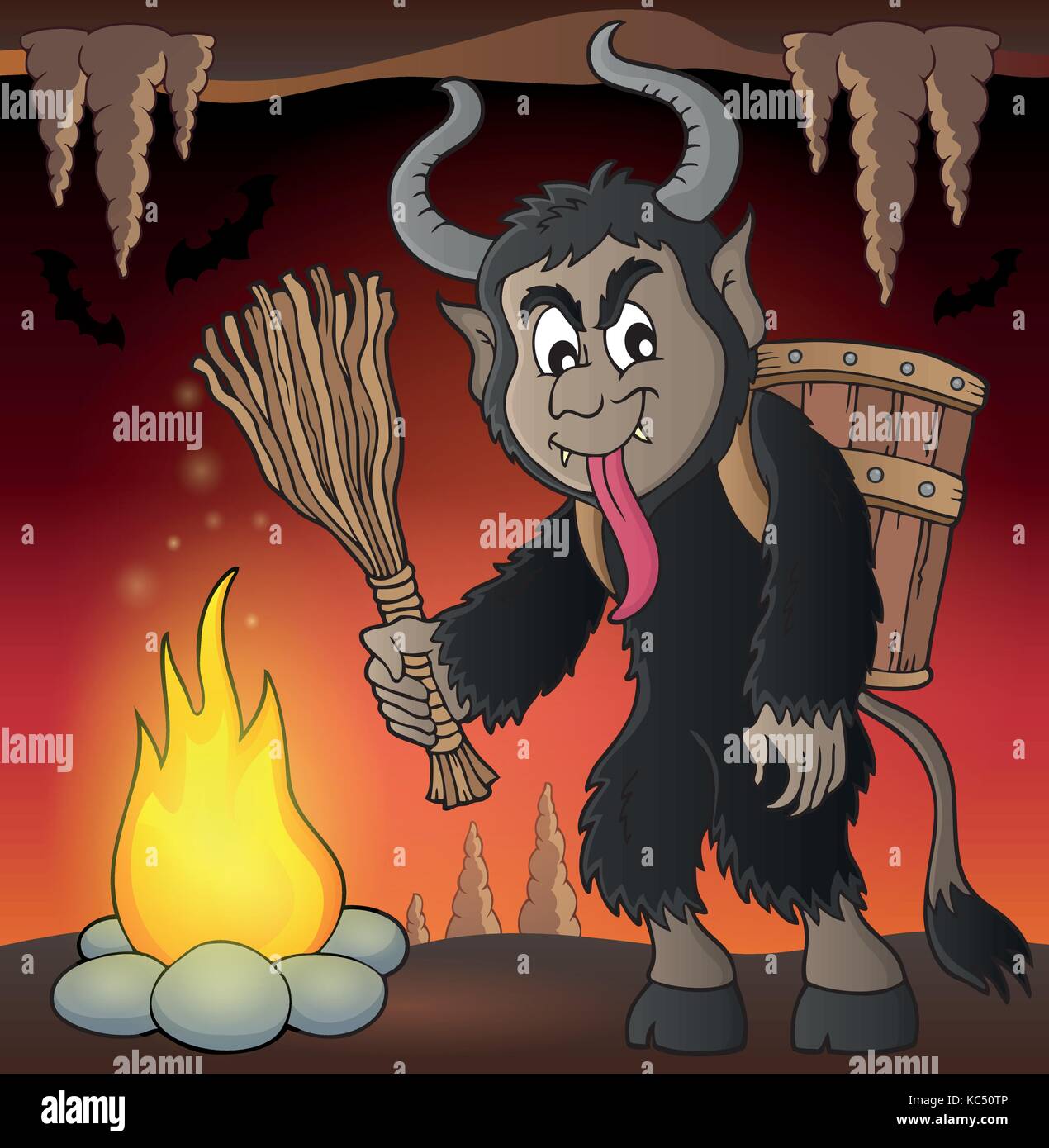Krampus theme image 2 - eps10 vector illustration Stock Vector Image ...
