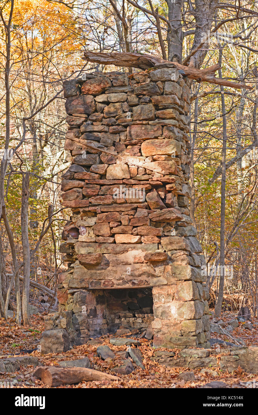 Old Chimney in the Forest in Shenandoah National Park in Virginia Stock ...