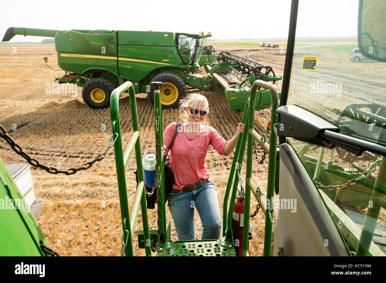 Girl On John Deere Combine