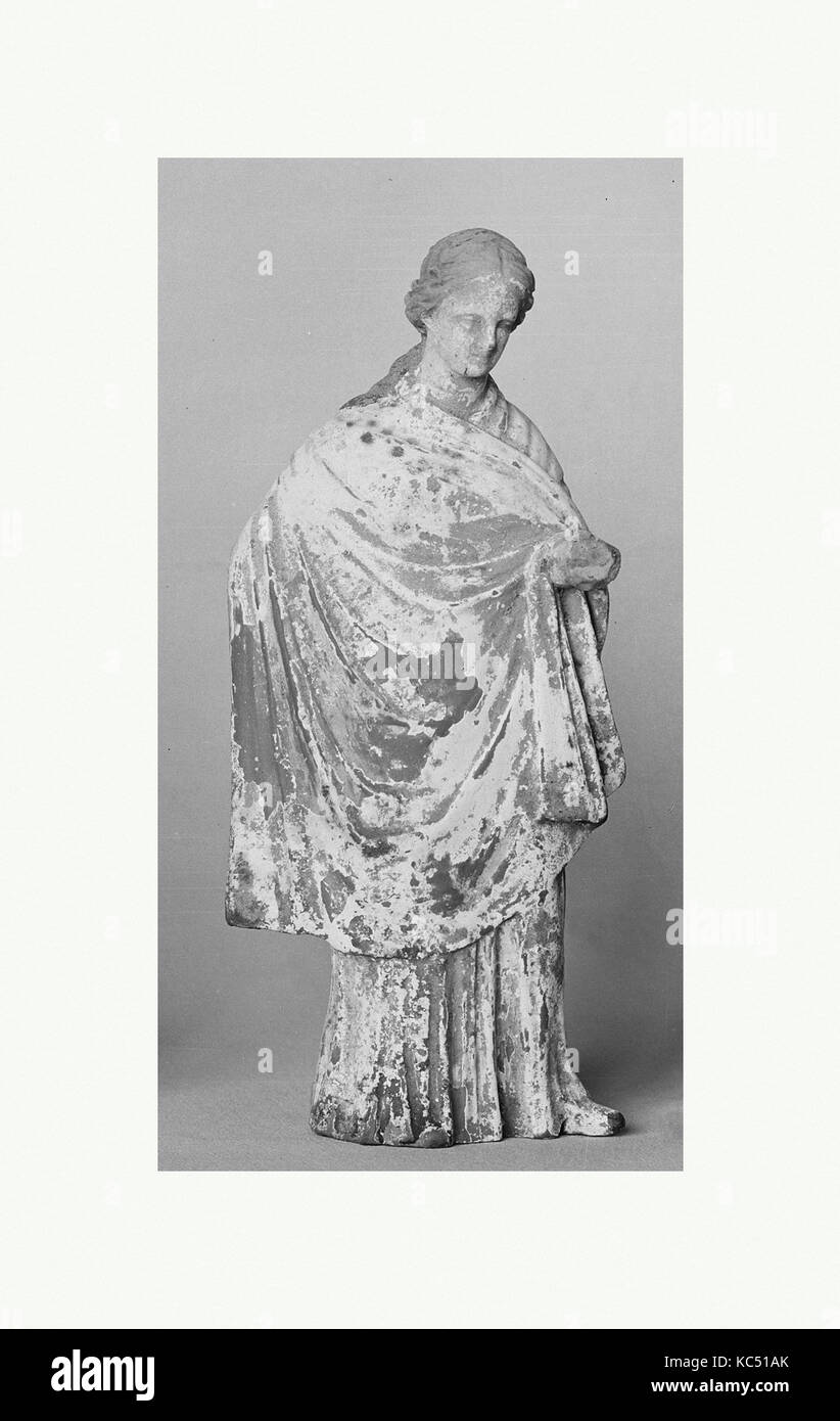 Terracotta statuette of a woman, Late Classical, 4th century B.C ...