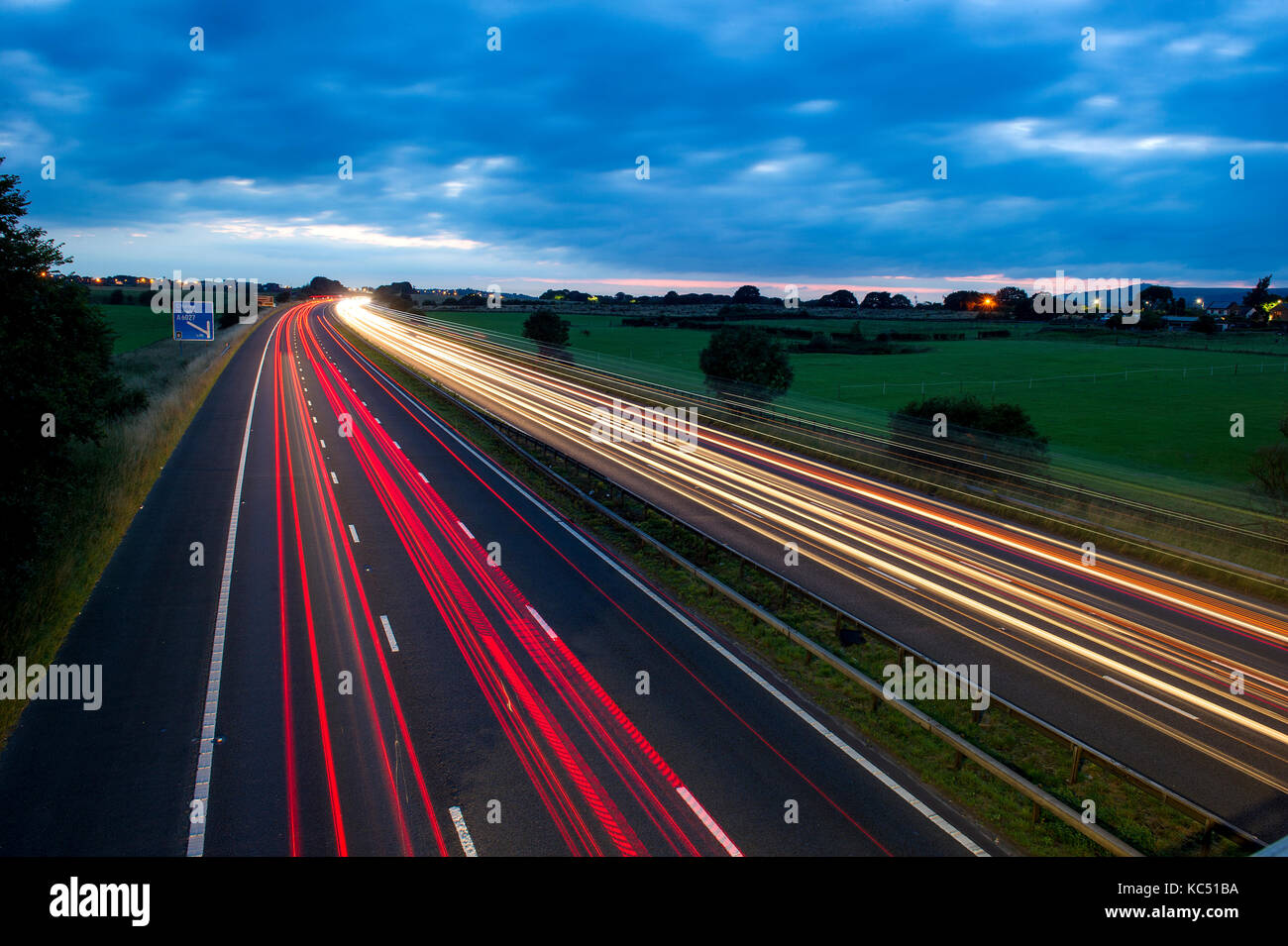 Light trails on the M61 motorway, Westhoughton, Bolton. Picture by Paul ...