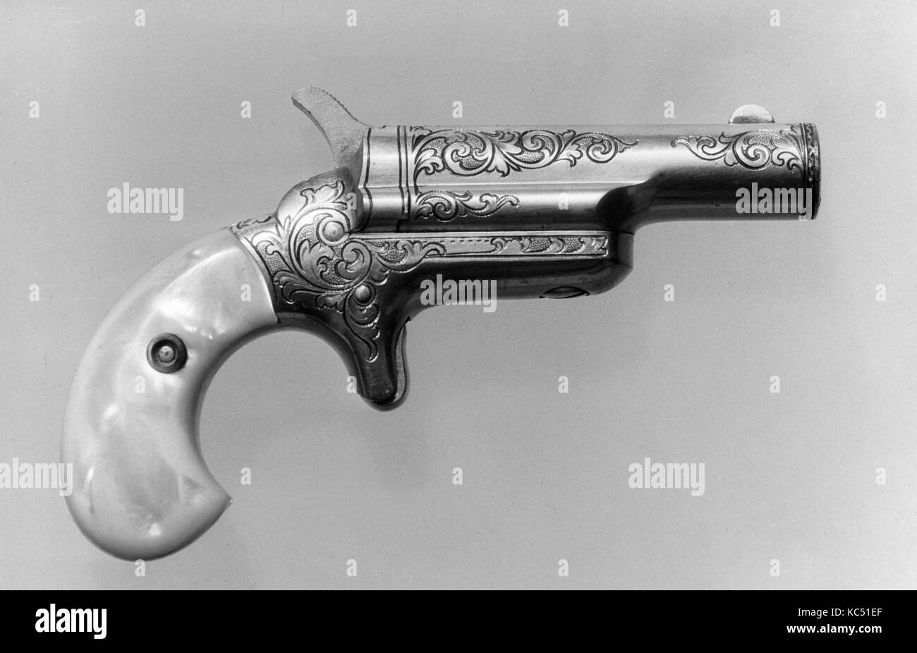 Colt Percussion Pistol, ca. 1870, American, Steel, gold, mother-of ...