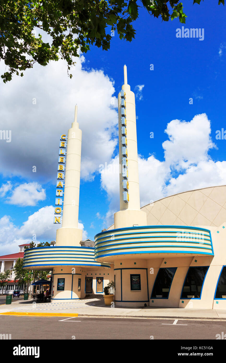 Art Deco cinema at Celebration town, Orlando