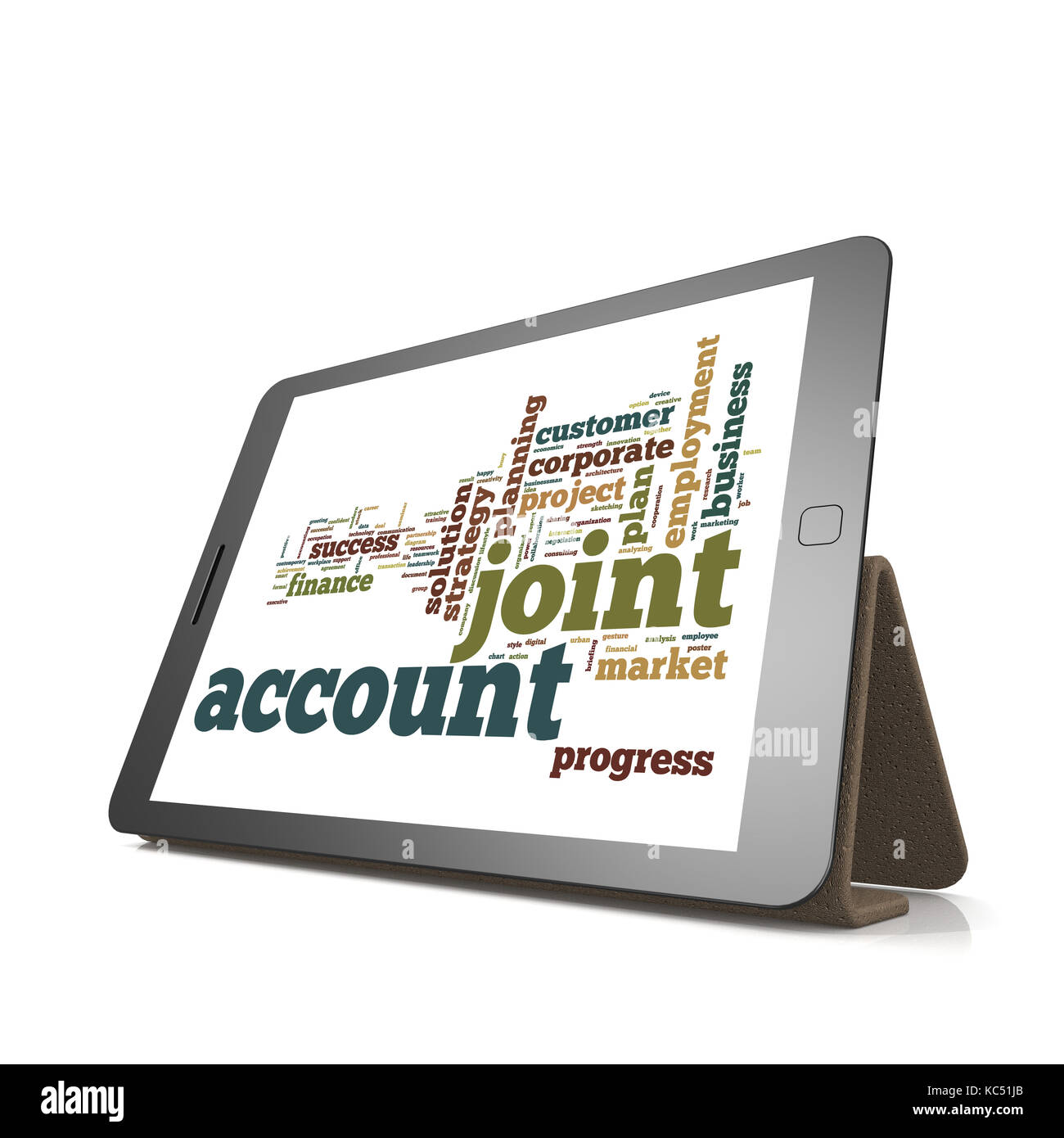 Joint account word cloud on tablet image with hi-res rendered artwork ...