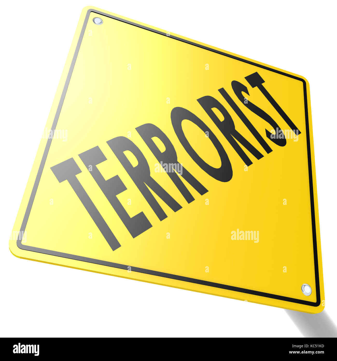 Road sign with terrorist image with hi-res rendered artwork that could ...