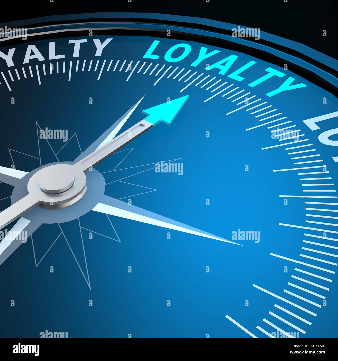Loyalty word on compass image with hi-res rendered artwork that could ...