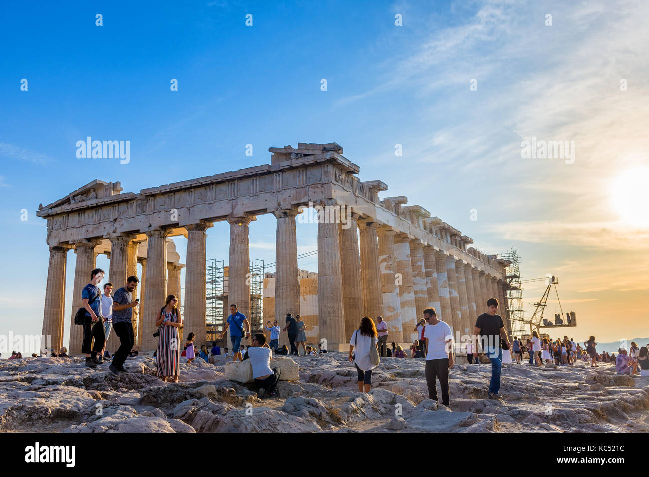 Tourists at the Acropolis of Athens Stock Photo - Alamy