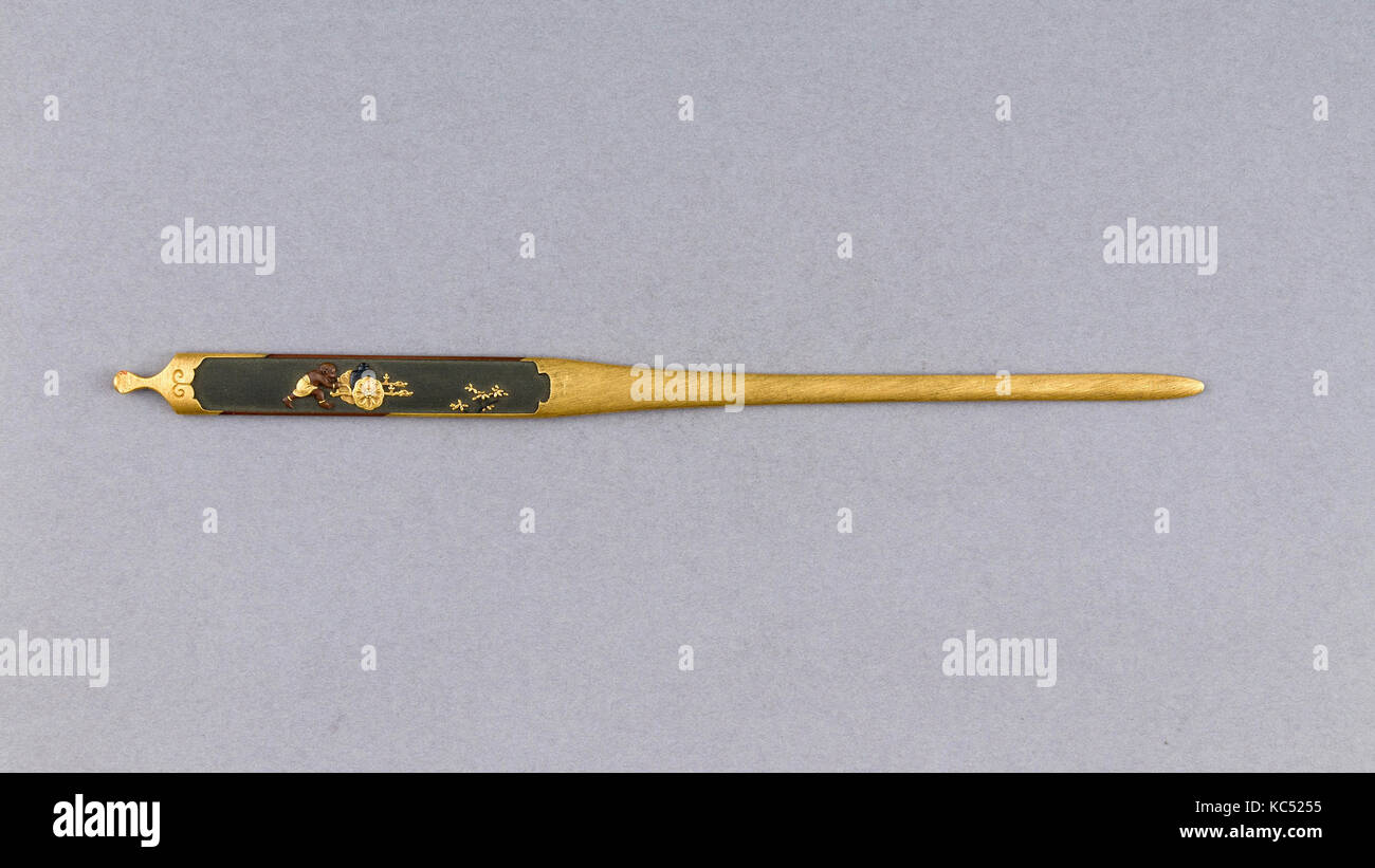 Hair Dressing Tool (Kogai), 18th century, Japanese, Copper-gold alloy ...