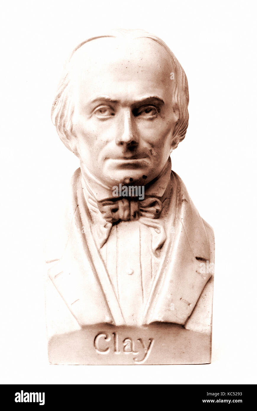 Bust of Henry Clay, 1853, Made in France, Waxed plaster, H. 5 1/2 in ...