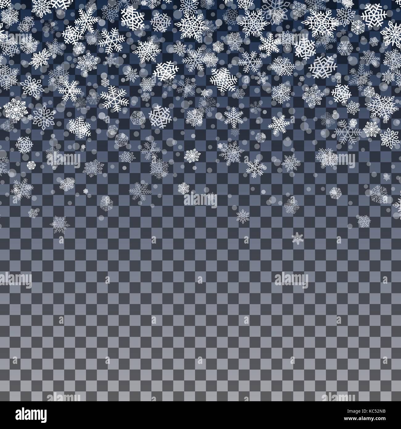 Snowflakes Falling on Transparent Background Stock Vector Image & Art ...