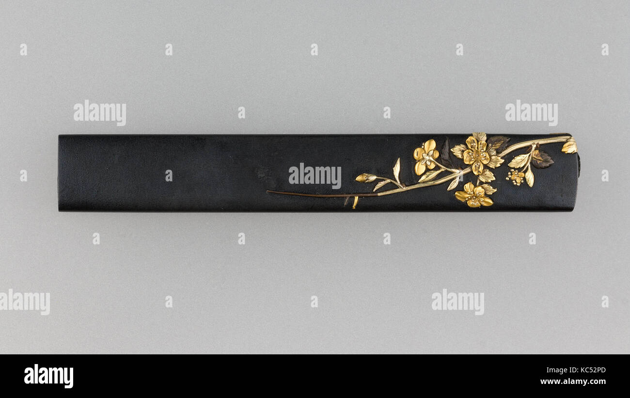 Knife Handle (Kozuka), 1862, Japanese, Copper-gold alloy (shakudō ...