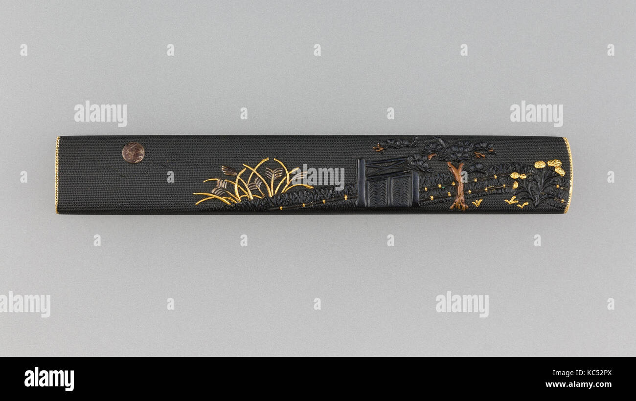 Knife Handle (Kozuka), 1780–1876, Japanese, Copper-gold alloy (shakudō ...