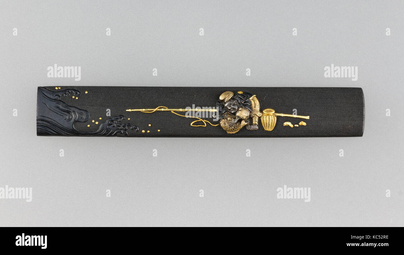 Knife Handle (Kozuka), 1743–1801, Japanese, Copper-gold alloy (shakudō ...