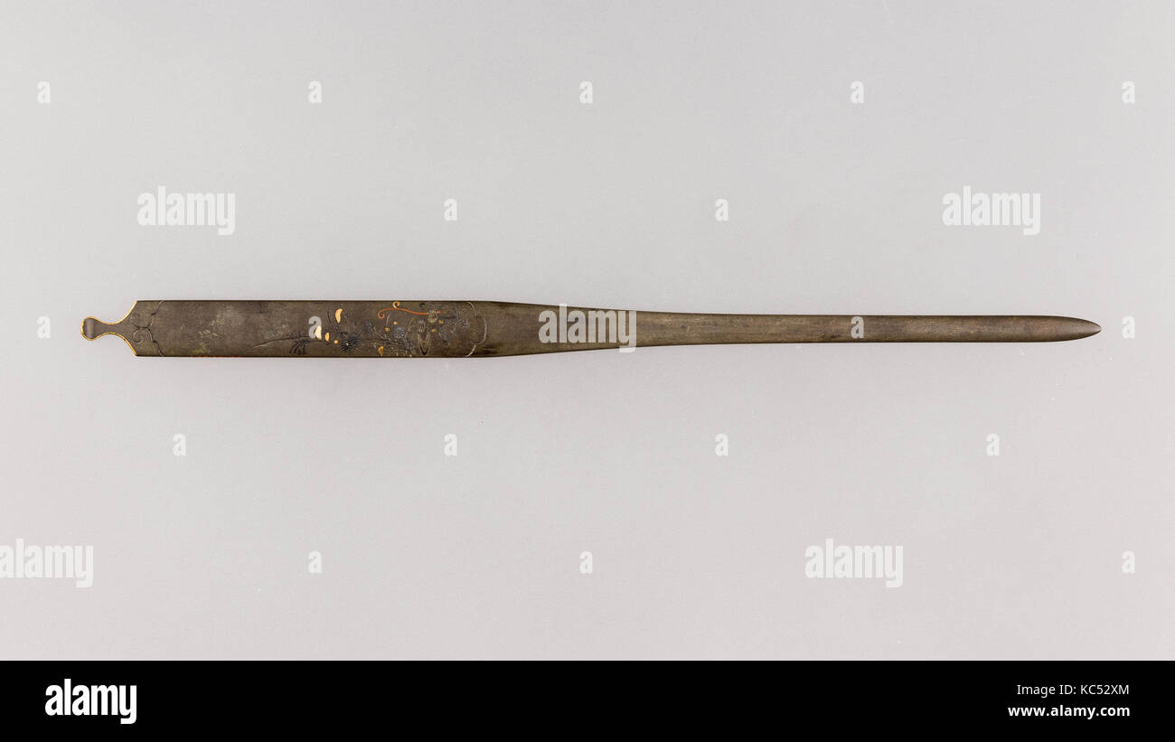 Hair Dressing Tool (Kogai), 1785–1876, Japanese, Copper, copper-gold ...