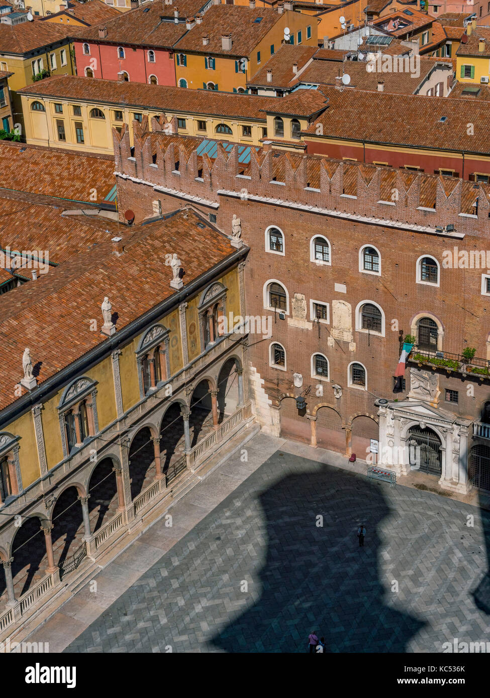 View from the Torre dei Lamberti, Lamberti Tower, to the Palazzo del ...