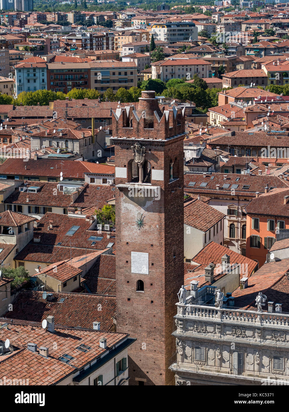 View from the Torre dei Lamberti, Lamberti Tower, to the Piazza delle ...