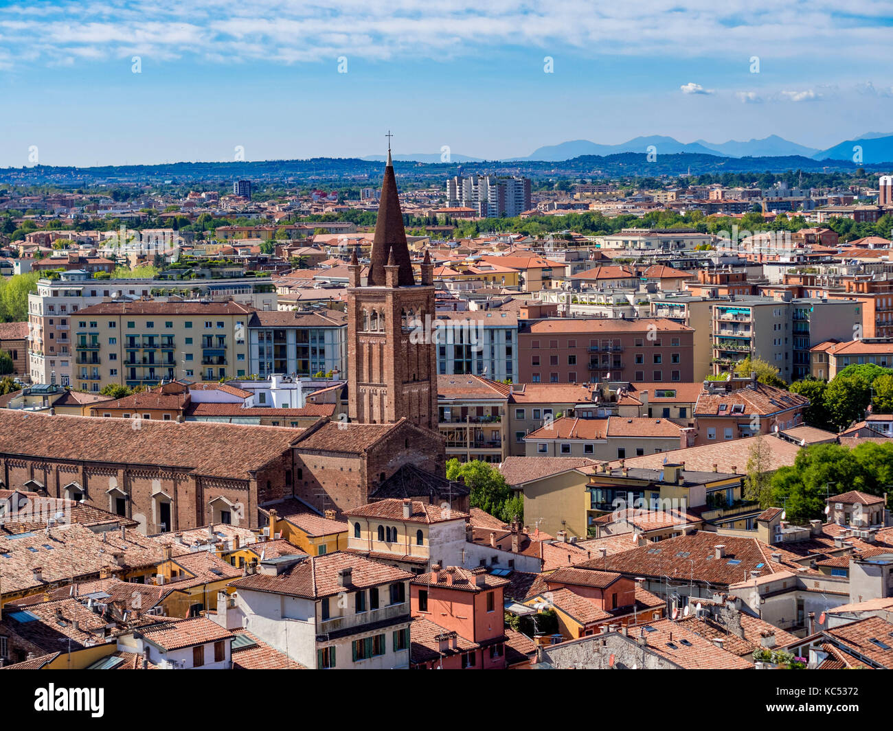 View from the Torre dei Lamberti, Lamberti Tower, Verona, Veneto, Italy ...