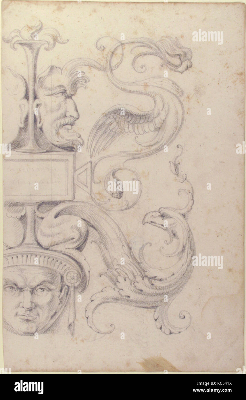 Drawing of a Grotesque after a 16th-century Decorative Relief., Filippo ...