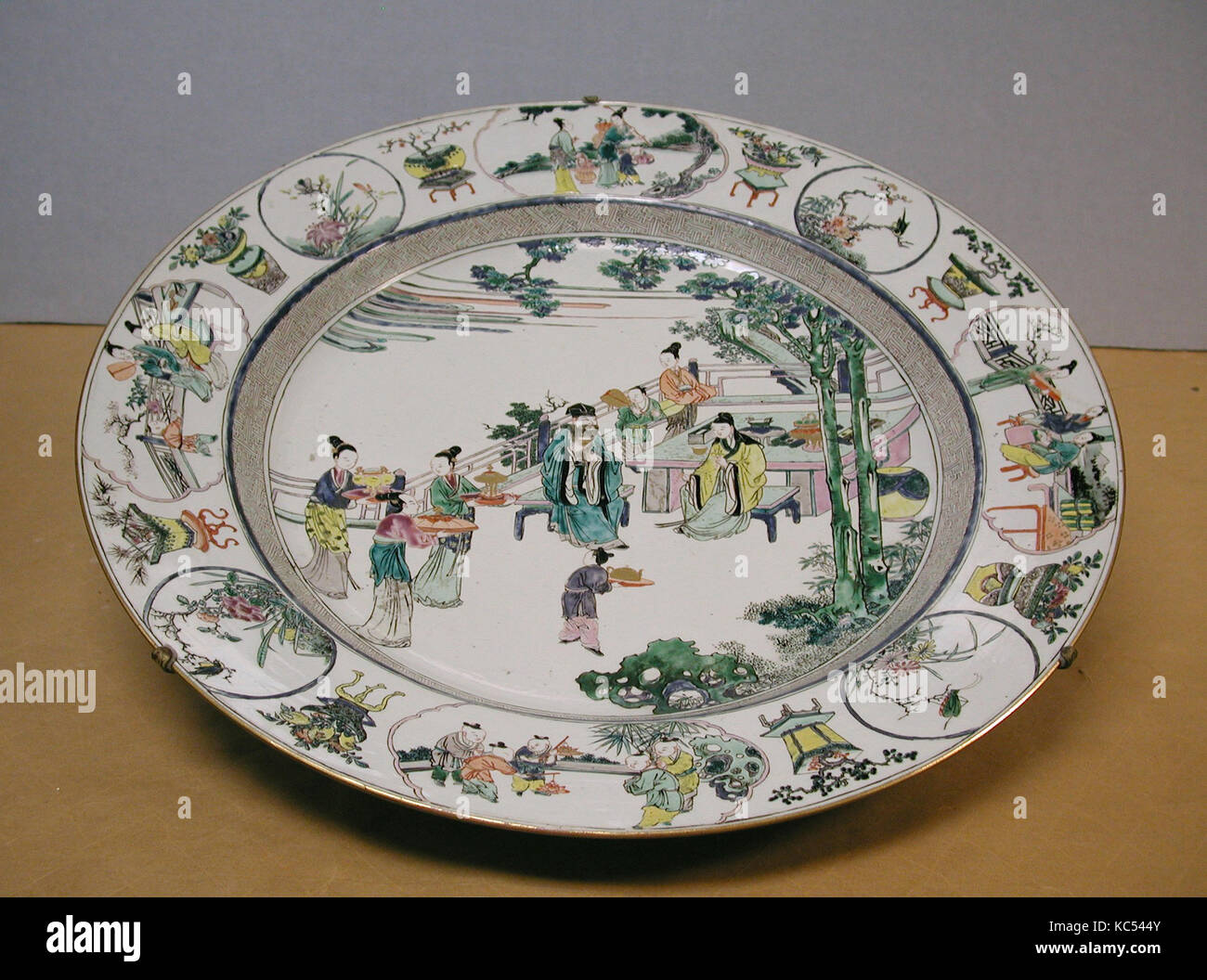 Plate with Scene of Offering Tribute, early 18th century Stock Photo ...