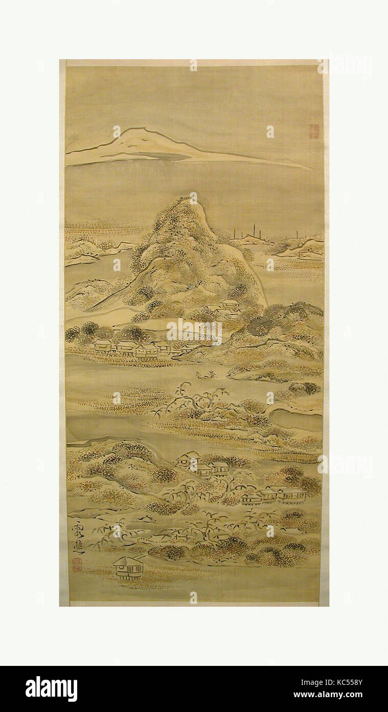 Landscapes in Summer and Winter, Ike Taiga, 18th century Stock Photo ...