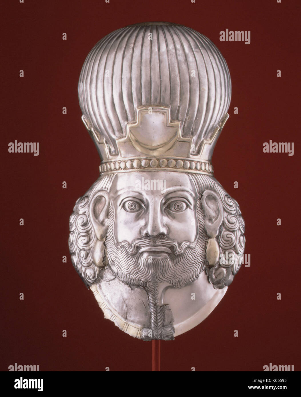 Head of a king, Sasanian, ca. 4th century, Iran, Sasanian, Silver ...