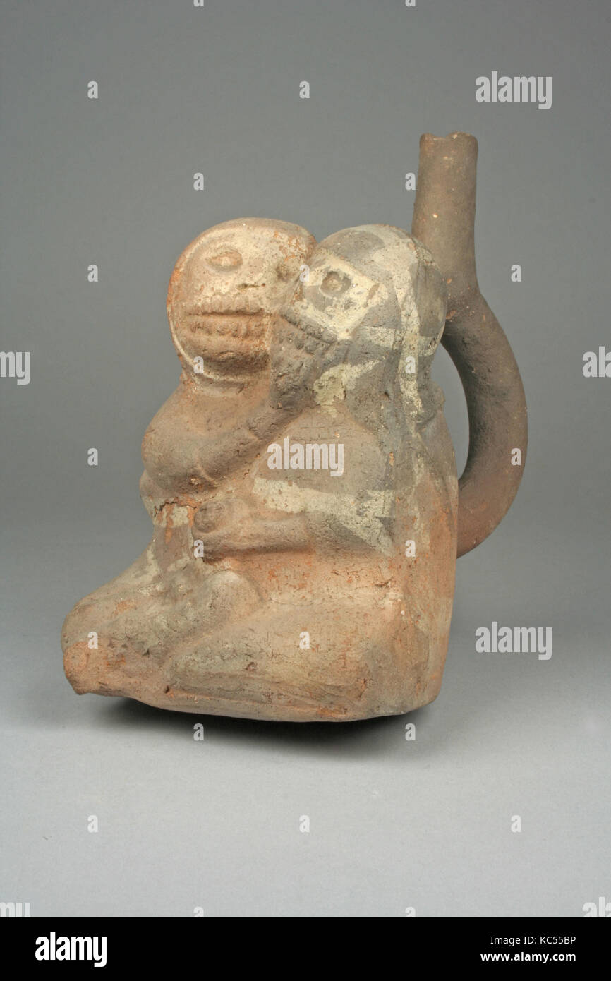Stirrup Spout Bottle with Couple, 4th–7th century, Peru, Moche, Ceramic ...