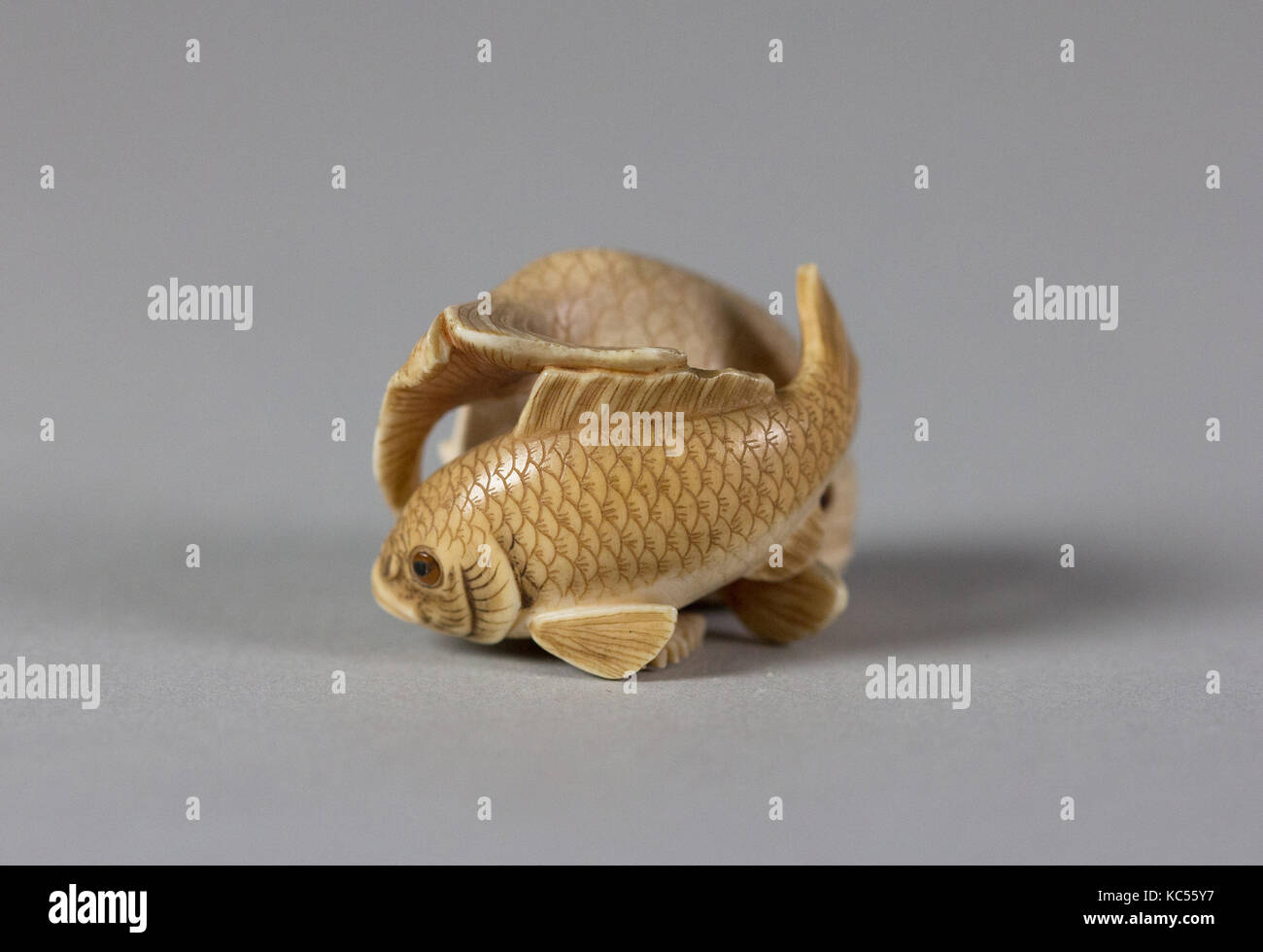 Netsuke of Two Fish, 19th century, Japan, Ivory, H. 1 1/8 in. (2.9 cm ...