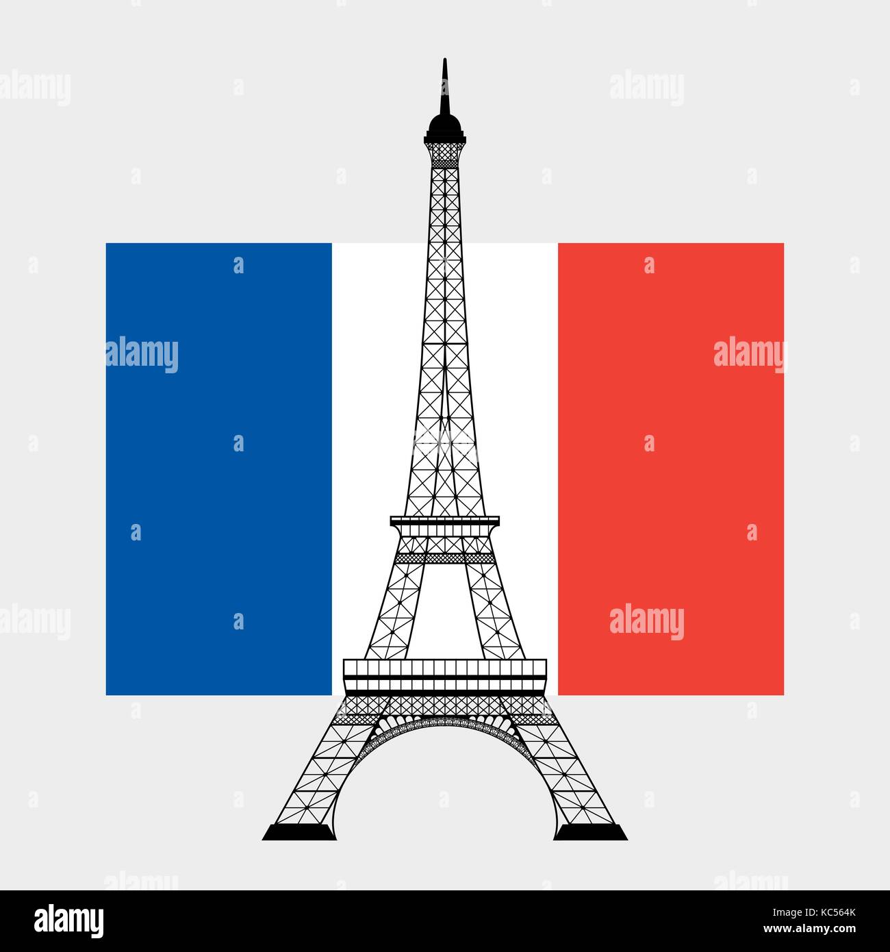 eiffel tower and flag of France Stock Vector Image & Art - Alamy