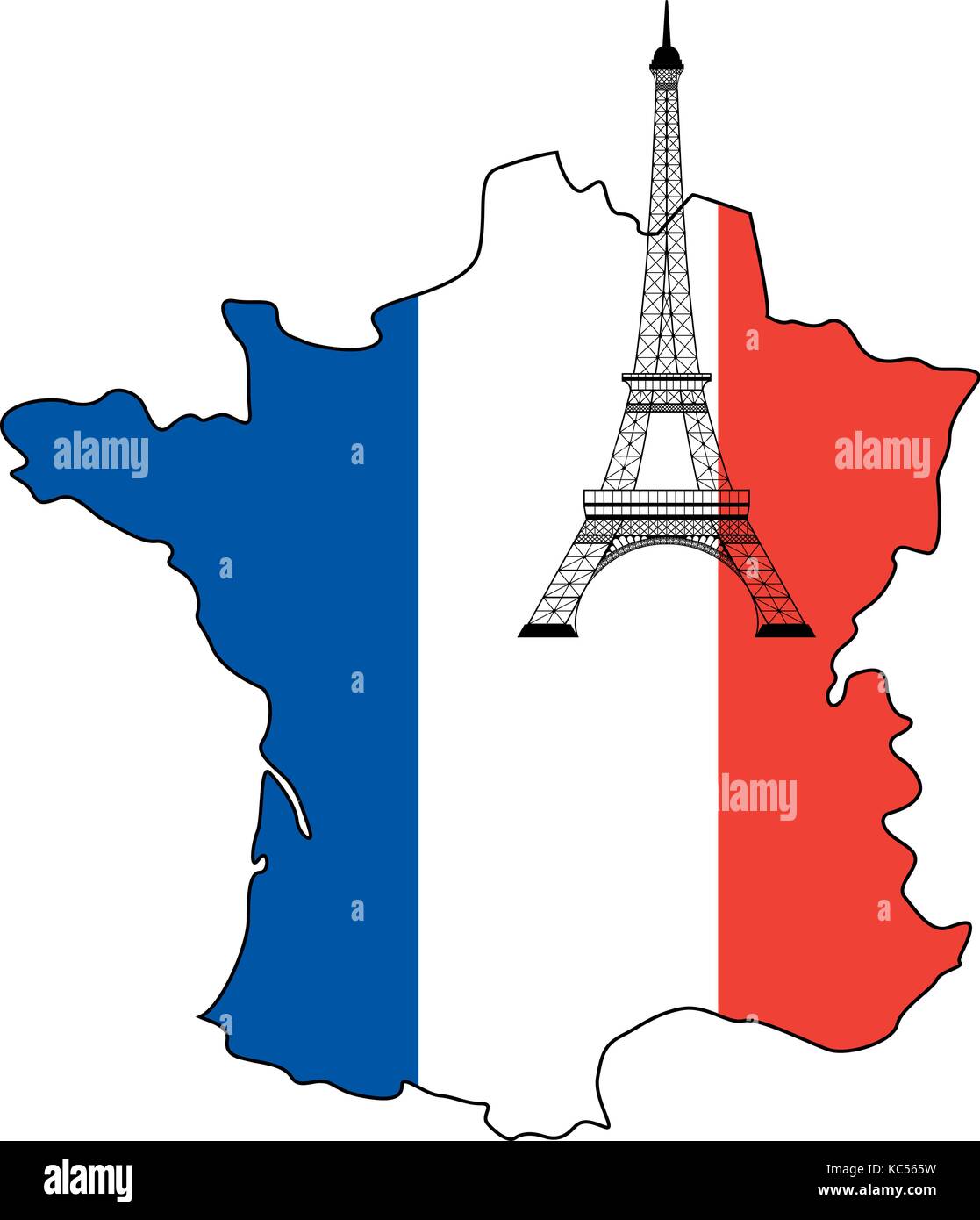 eiffel tower and flag of France Stock Vector Image & Art - Alamy