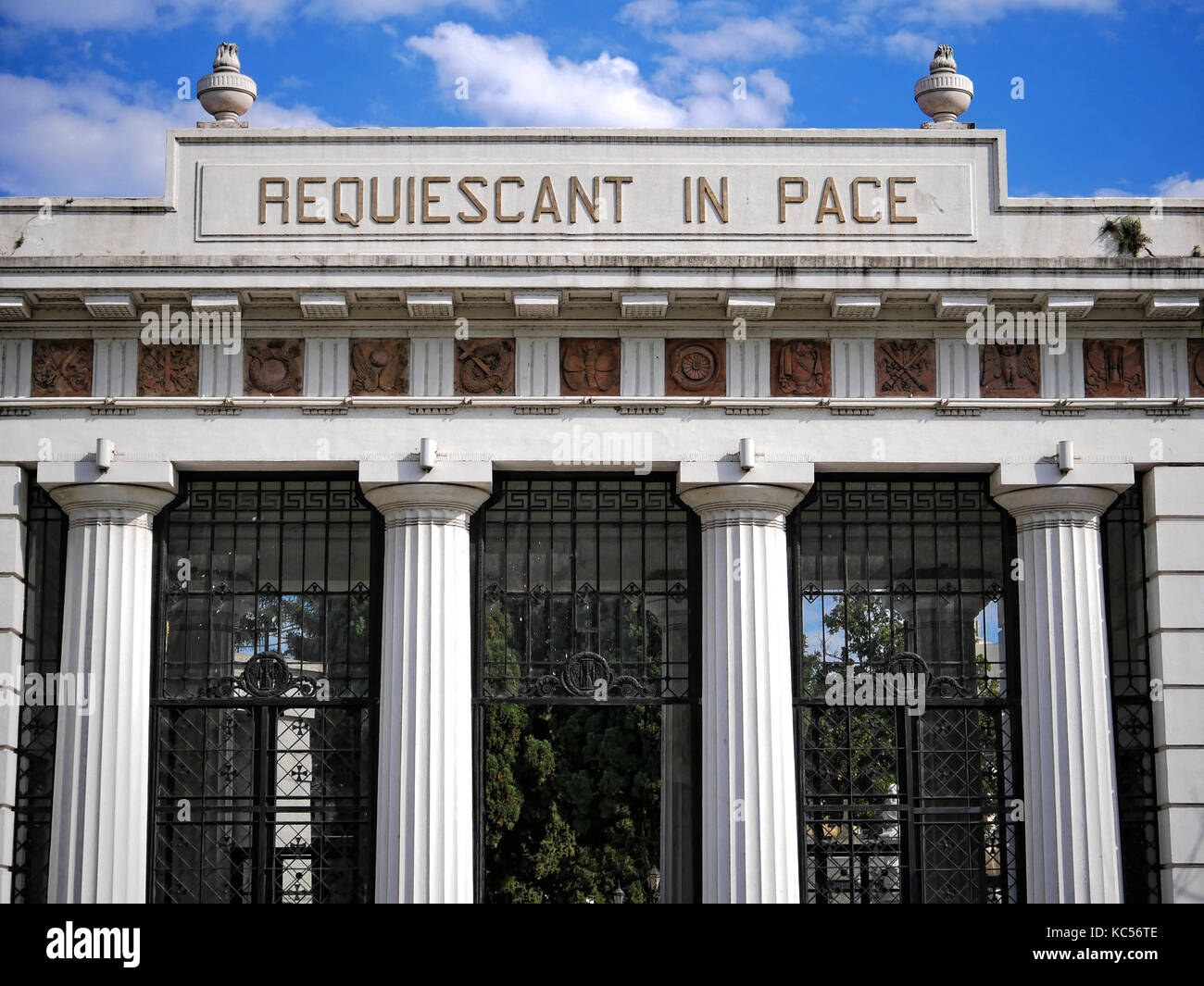 Doric columns at gate to La Recoleta Cemetary, Buenos Aires, Argentina ...