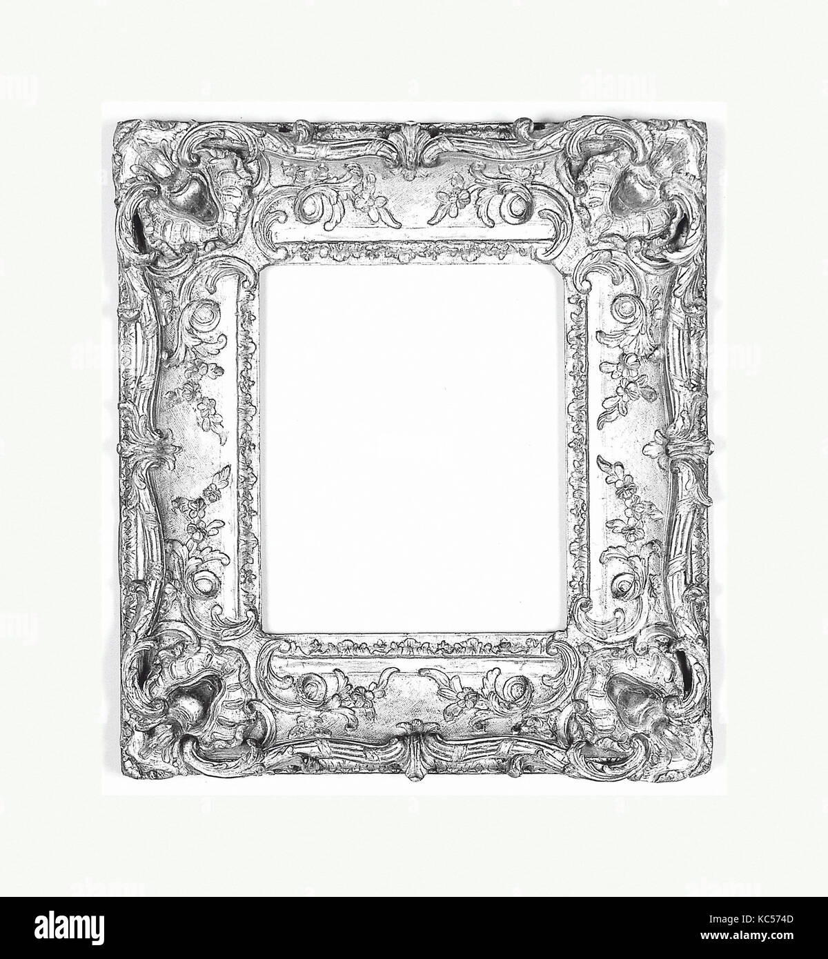 Swept frame, 1735–40, French, Oak lower moldings and feather keys; lime ...