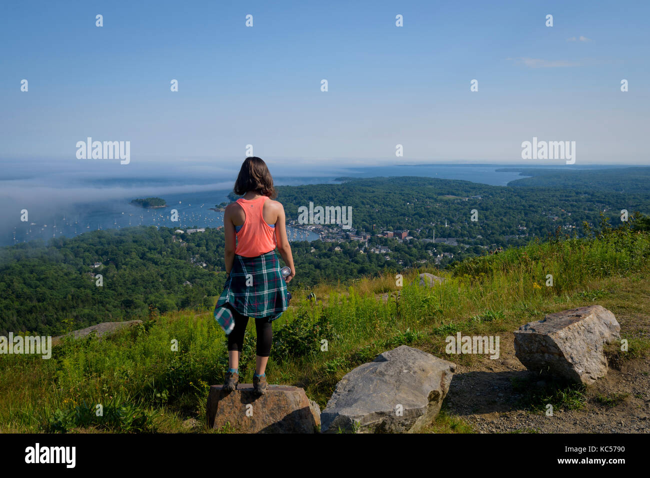 View of Camden, Maine, from Mount Battie in Camden Hills State Park ...