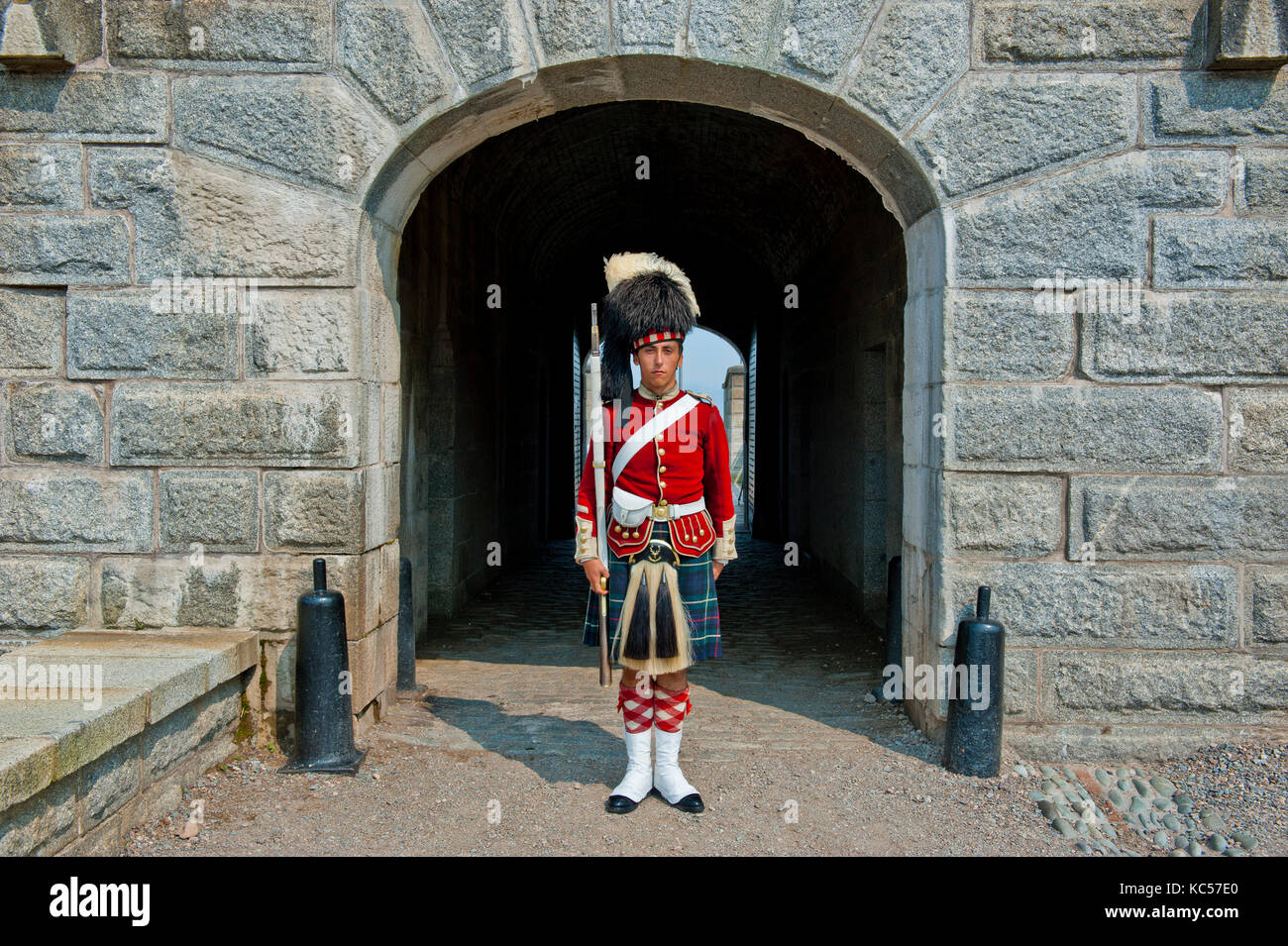 Traditional dressed guard, Fort George, Citadel Hill, Halifax, Nova ...