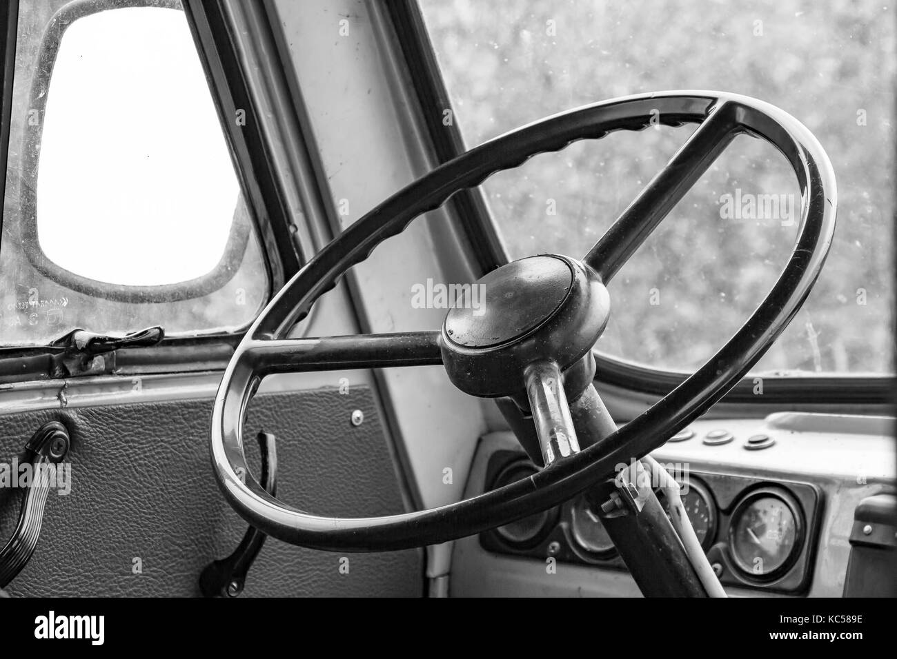 Steering wheel in the cockpit Stock Photo - Alamy