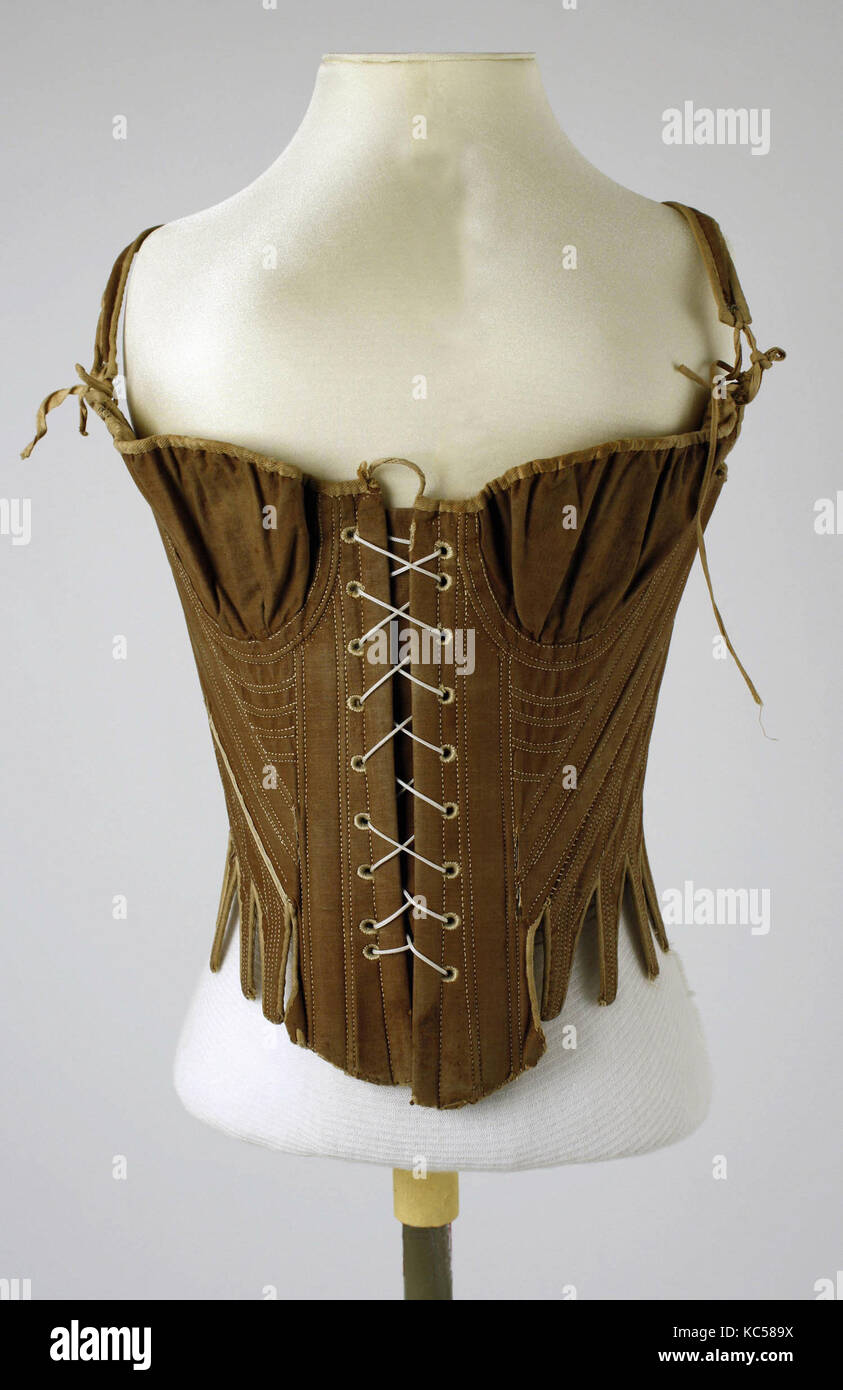 Corset, 18th century, American or European, cotton, silk Stock Photo ...