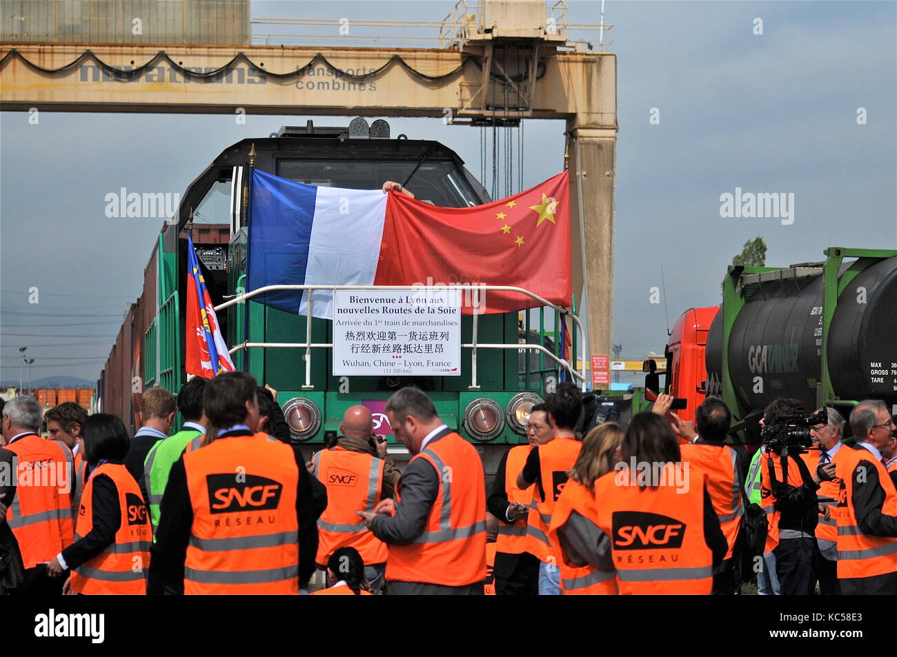 The Silk Road train arrives in Lyon, France Stock Photo - Alamy