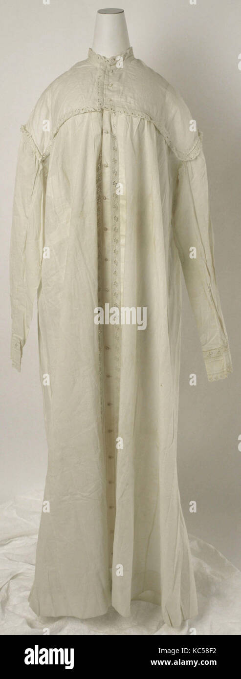 Nightgown, 1850s, American or European, linen Stock Photo - Alamy