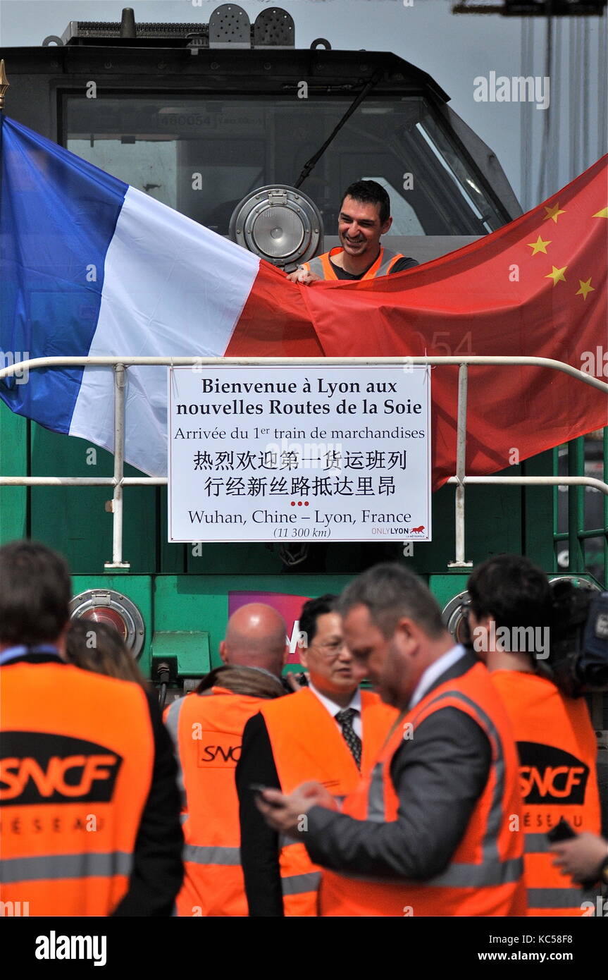 The Silk Road train arrives in Lyon, France Stock Photo - Alamy